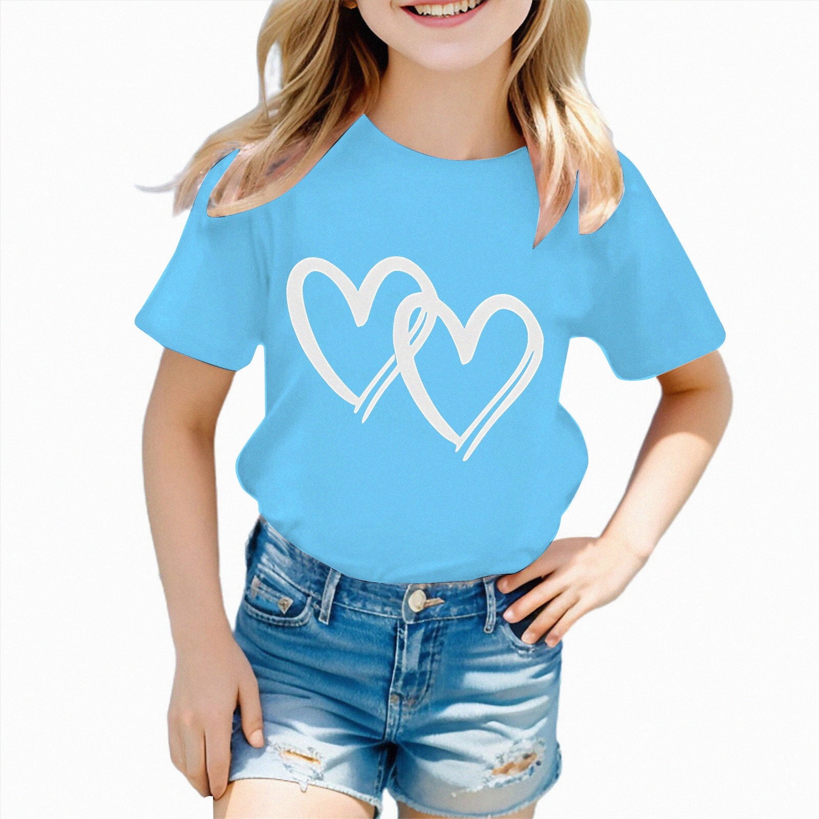 Baby Clothes for Girls Cute Graphic Girls Shirts Round Neck Short ...