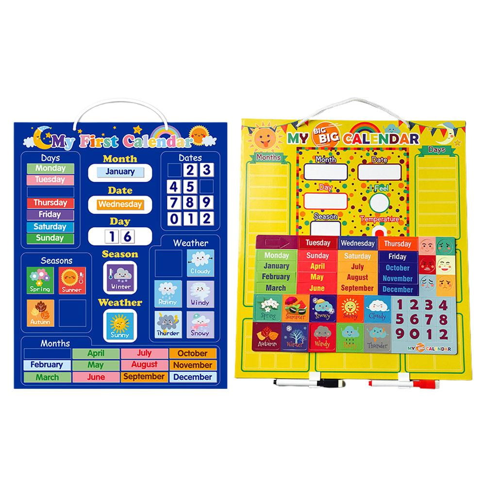 Baby Cognitive Wall Stickers Hanging Board Four Seasons Weather Time ...