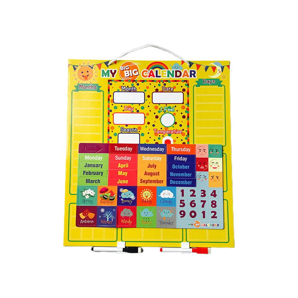 Baby Cognitive Wall Stickers Hanging Board Four Seasons Weather Time ...