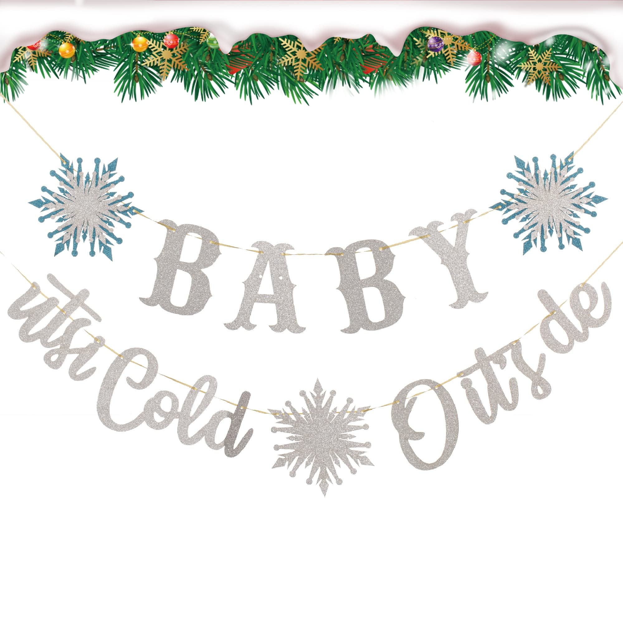 Baby It's Cold CORNET Outside Banner Glitter Winter Wonderland ...