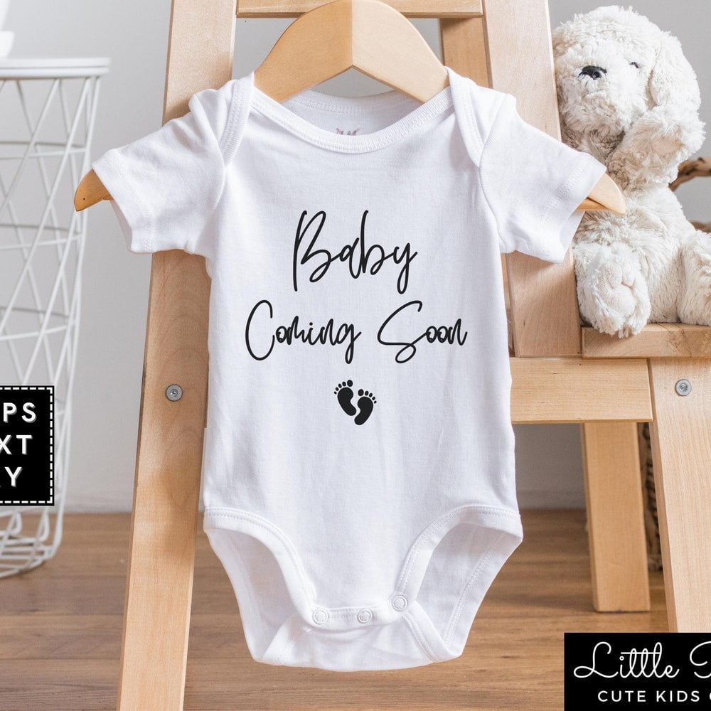 Baby Coming Soon Bodysuit, Cute Baby Announcement Onesie, Minimalist ...