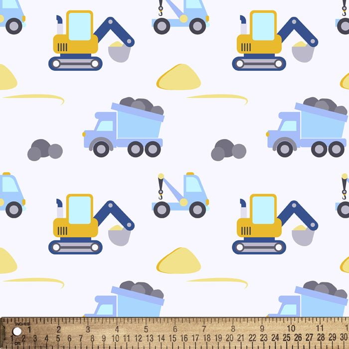 Baby Construction Blue Flannel Fabric - Walmart.com