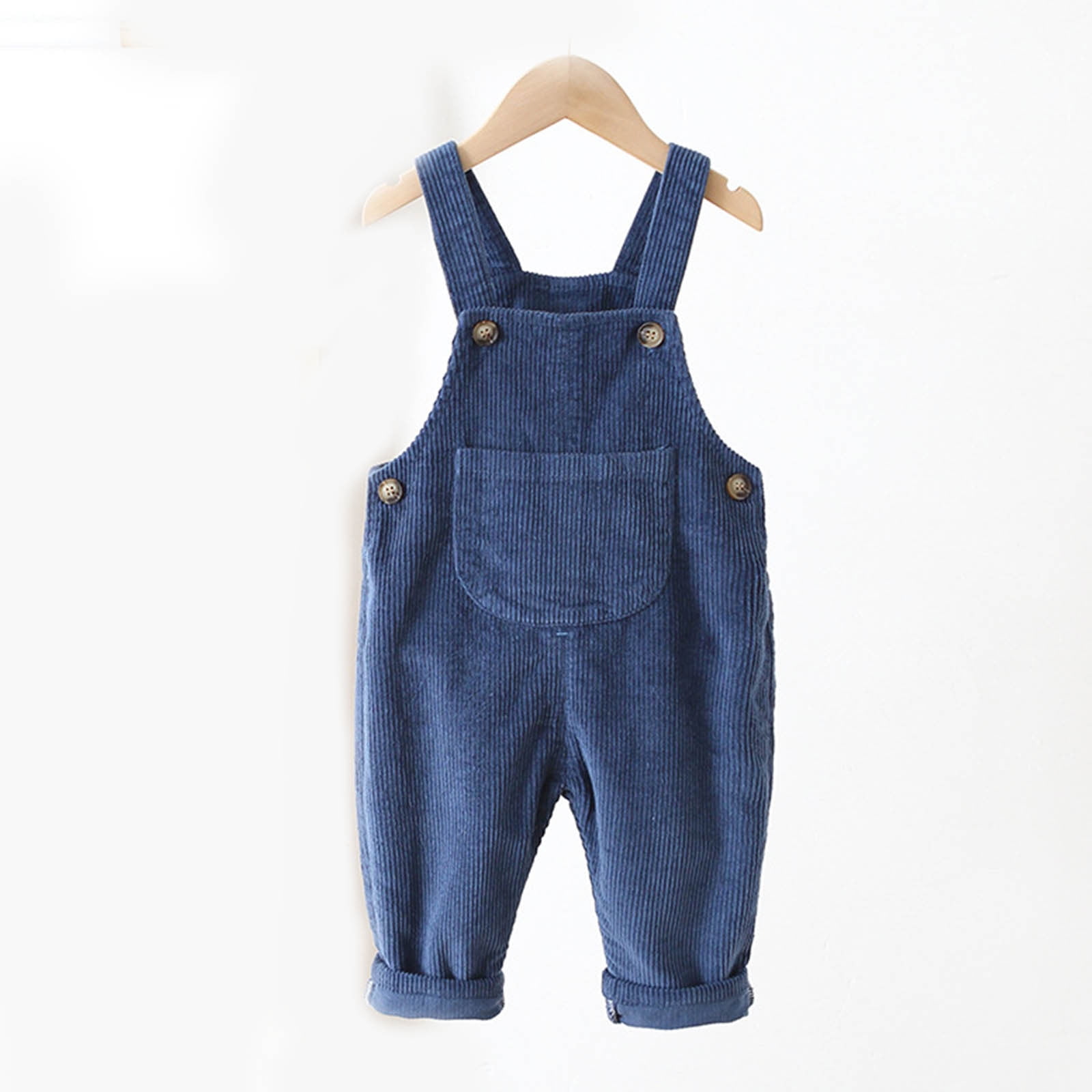 Baby Corduroy Solid Color Versatile Overalls Plus Size Kids Clothes ...