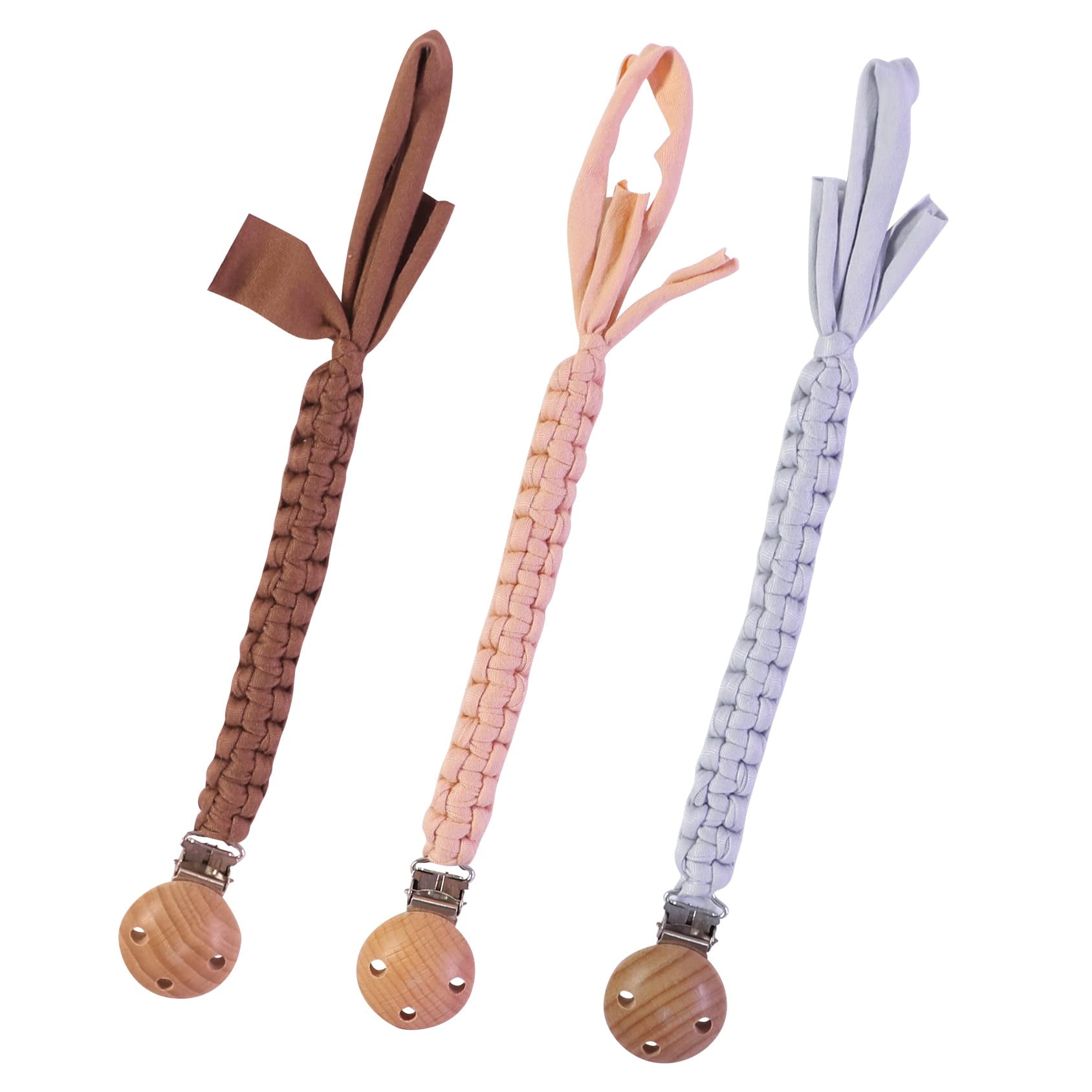 Baby Cotton Wood Pacifier Clip for Boys and Girls - Viaky Handmade ...