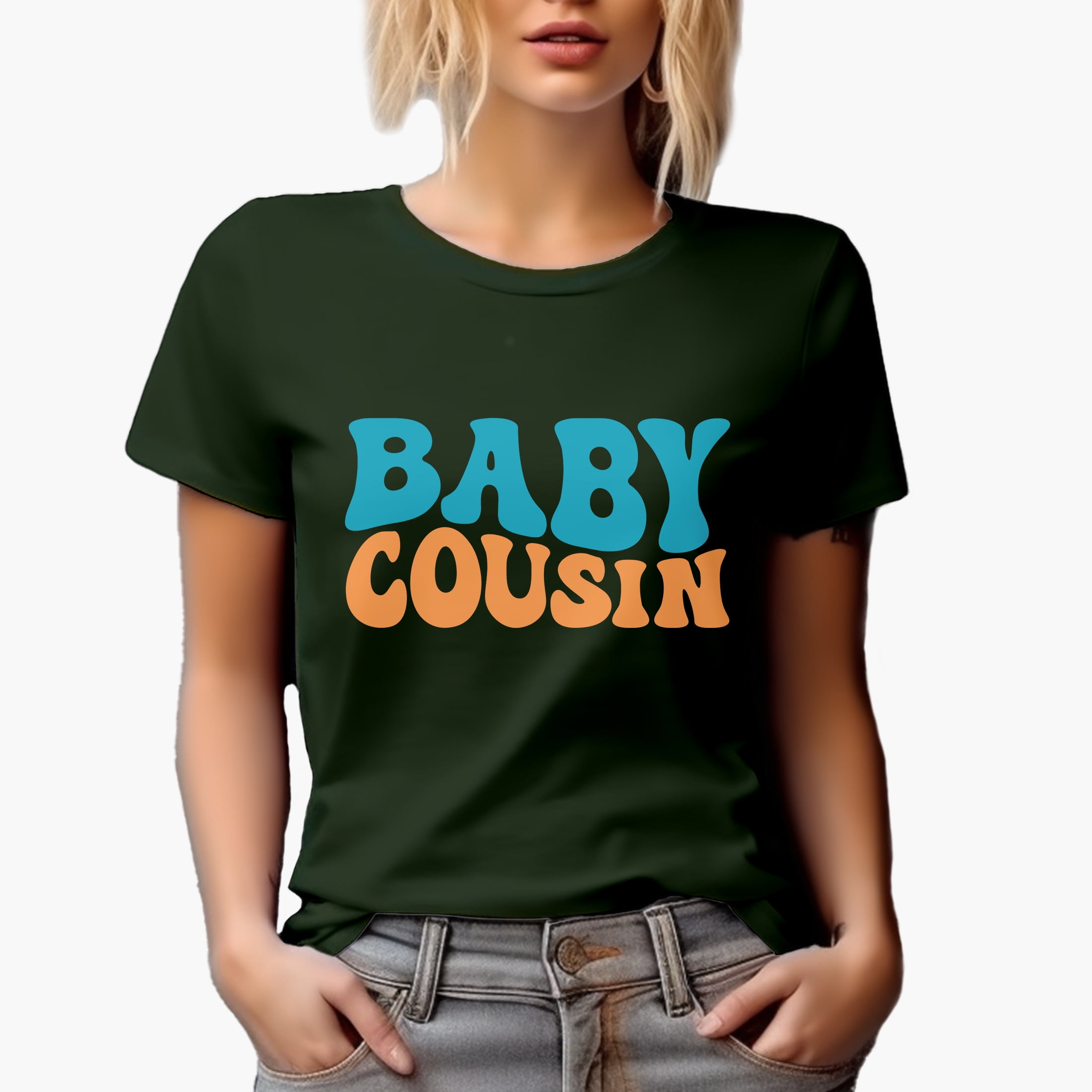 Baby Cousin, Name for Younger Cousins, Groovy Retro Wavy Text Merch ...