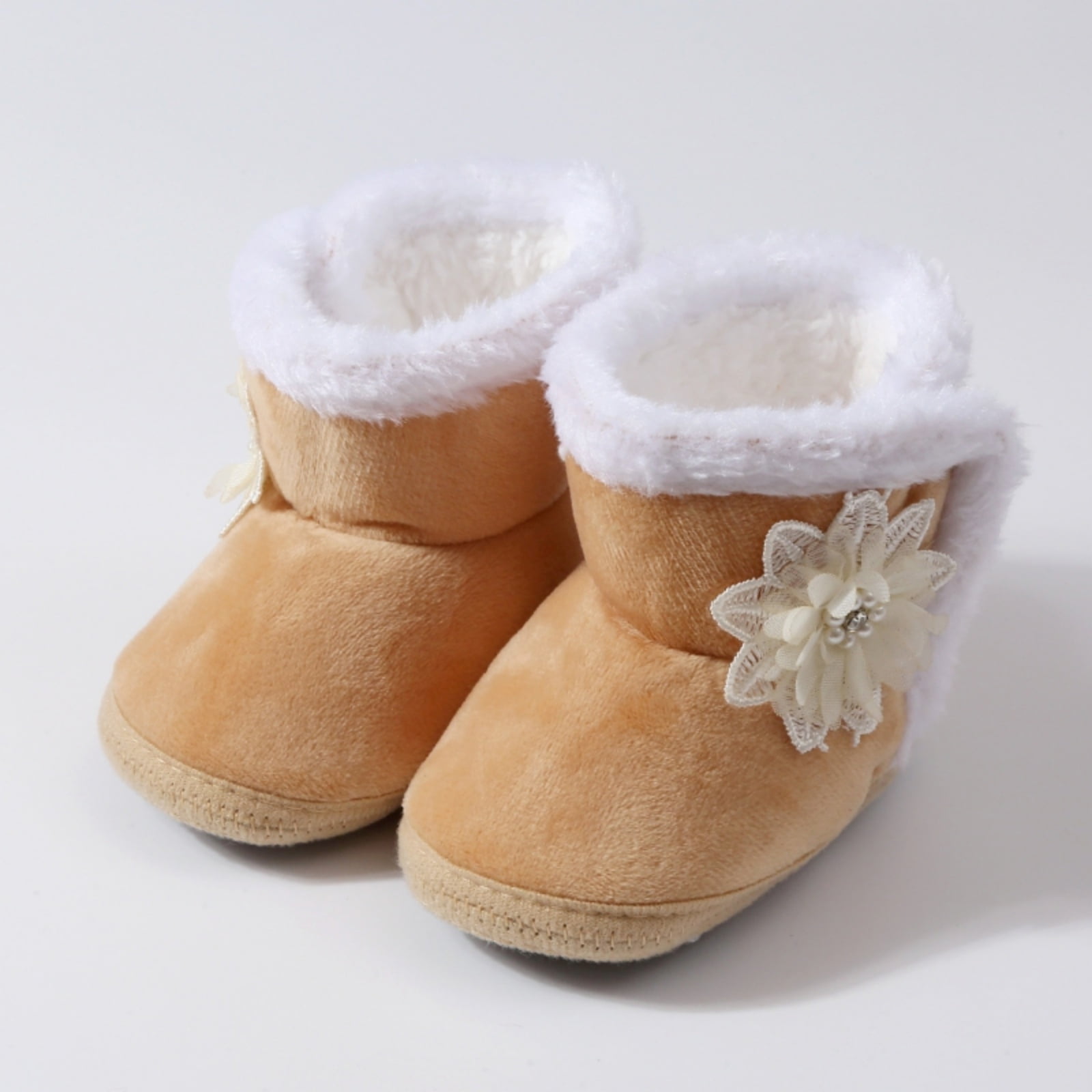 Baby Cozy Fleece Booties Infant Warm Fur Lining Soft Boots Winter Ankle ...
