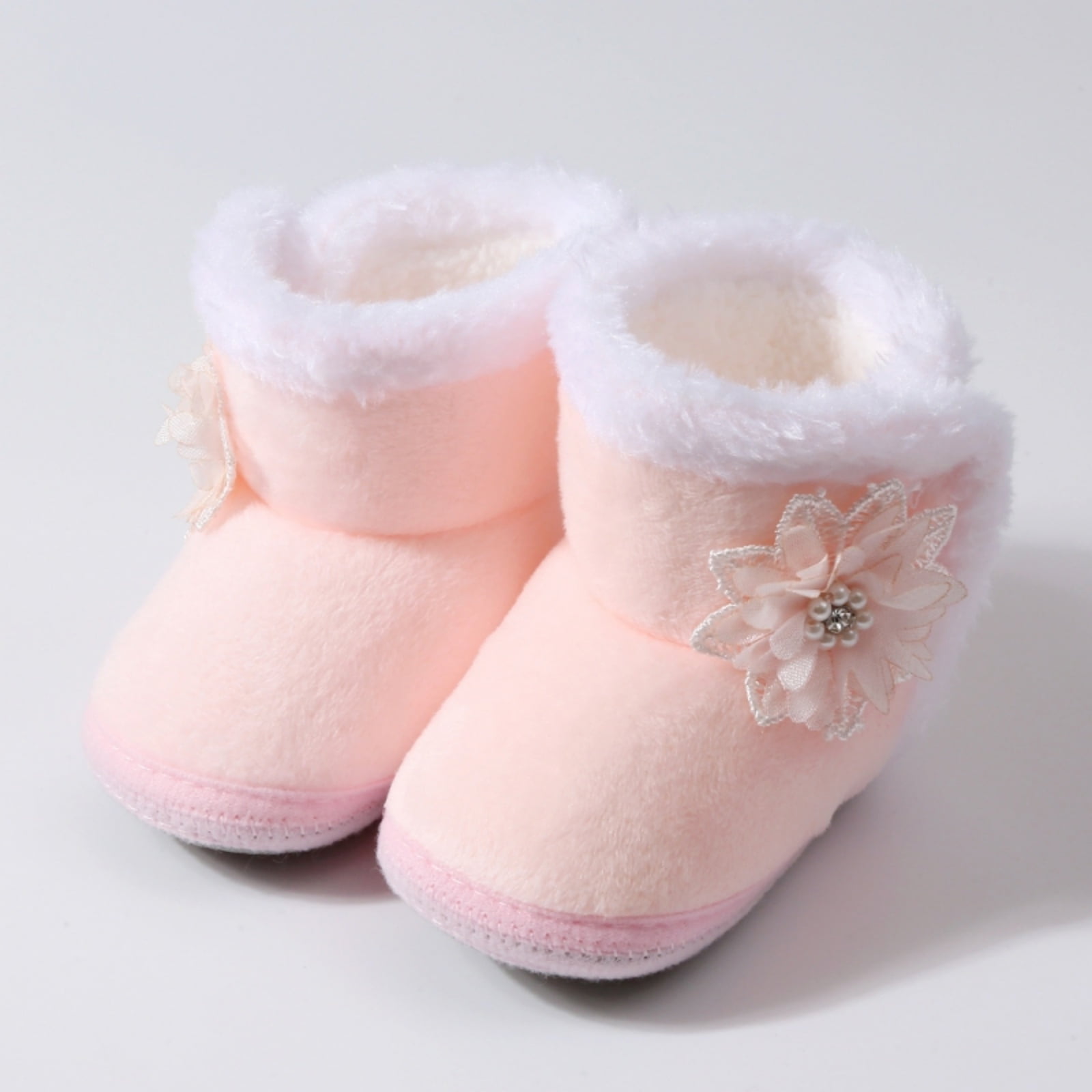 Baby Cozy Fleece Booties Infant Warm Fur Lining Soft Boots Winter Ankle ...