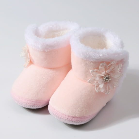 Baby Cozy Fleece Booties Infant Warm Fur Lining Soft Boots Winter Ankle ...