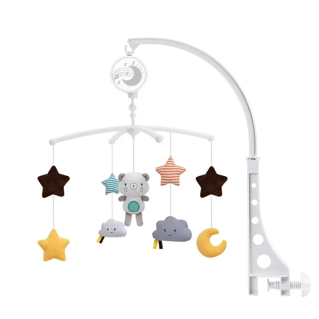Baby Crib Mobile Bed Bell Rattle Toys 360° Carousel Bracket Stuffed ...