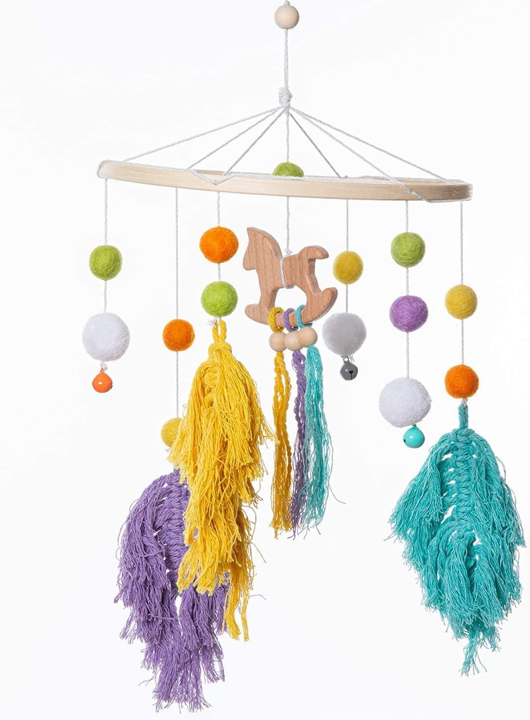 Baby Crib Mobile-Bunny Mobile Handmade Wooden Baby Mobile for Crib with ...