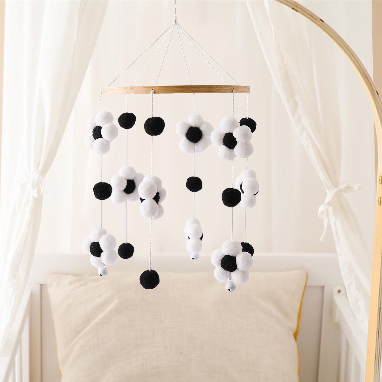 Baby Crib Mobile, Crib Toys Hanging, Boho Baby Mobile, Soothing Musical ...