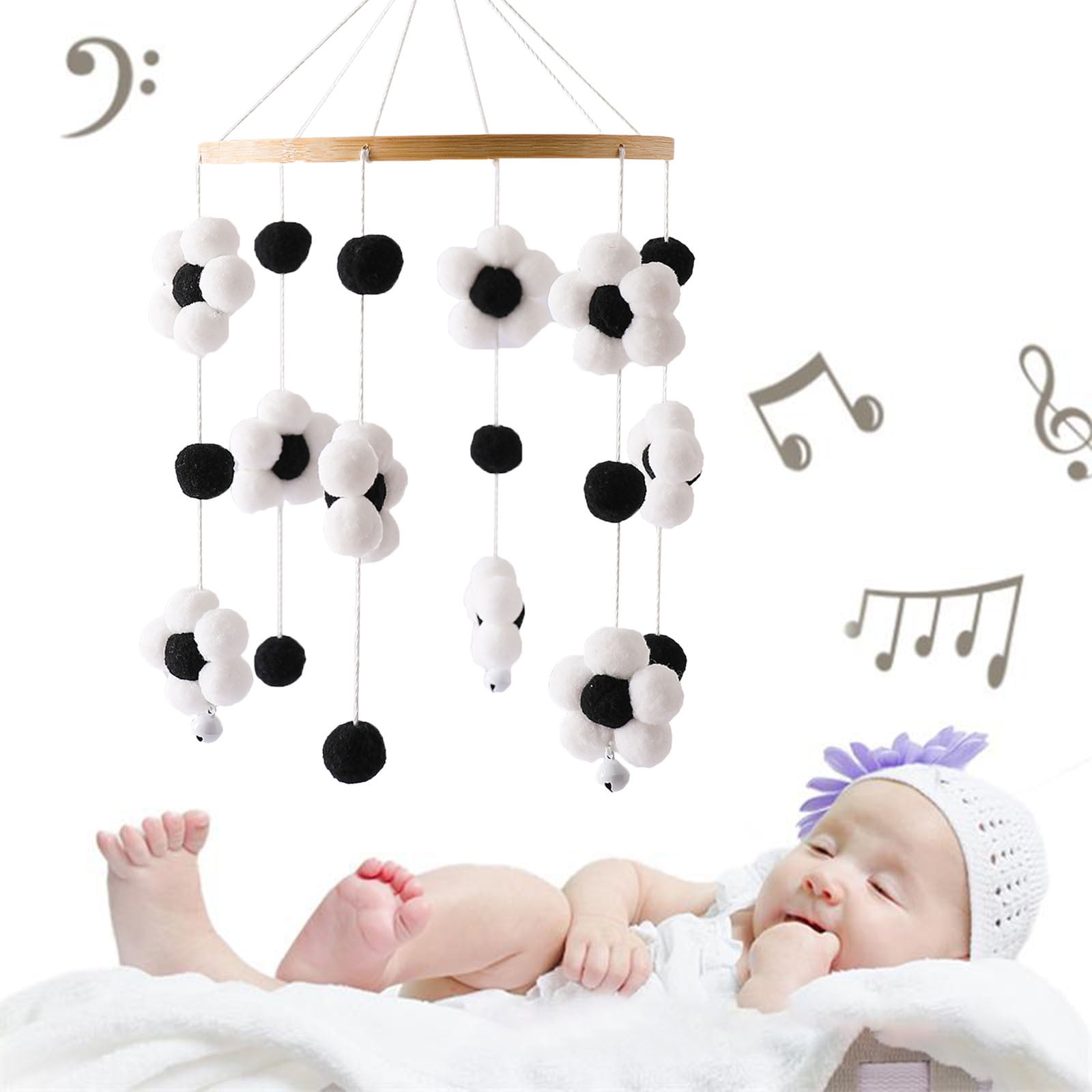 Baby Crib Mobile Modern Soothing Mobile for with Secure Attachment for ...