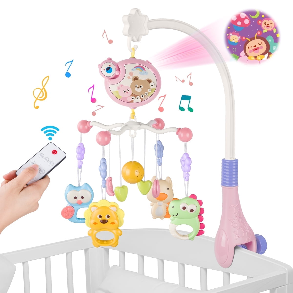 Baby Crib Mobile with Music and Night Lights, XUEYU Mobiles for Crib ...