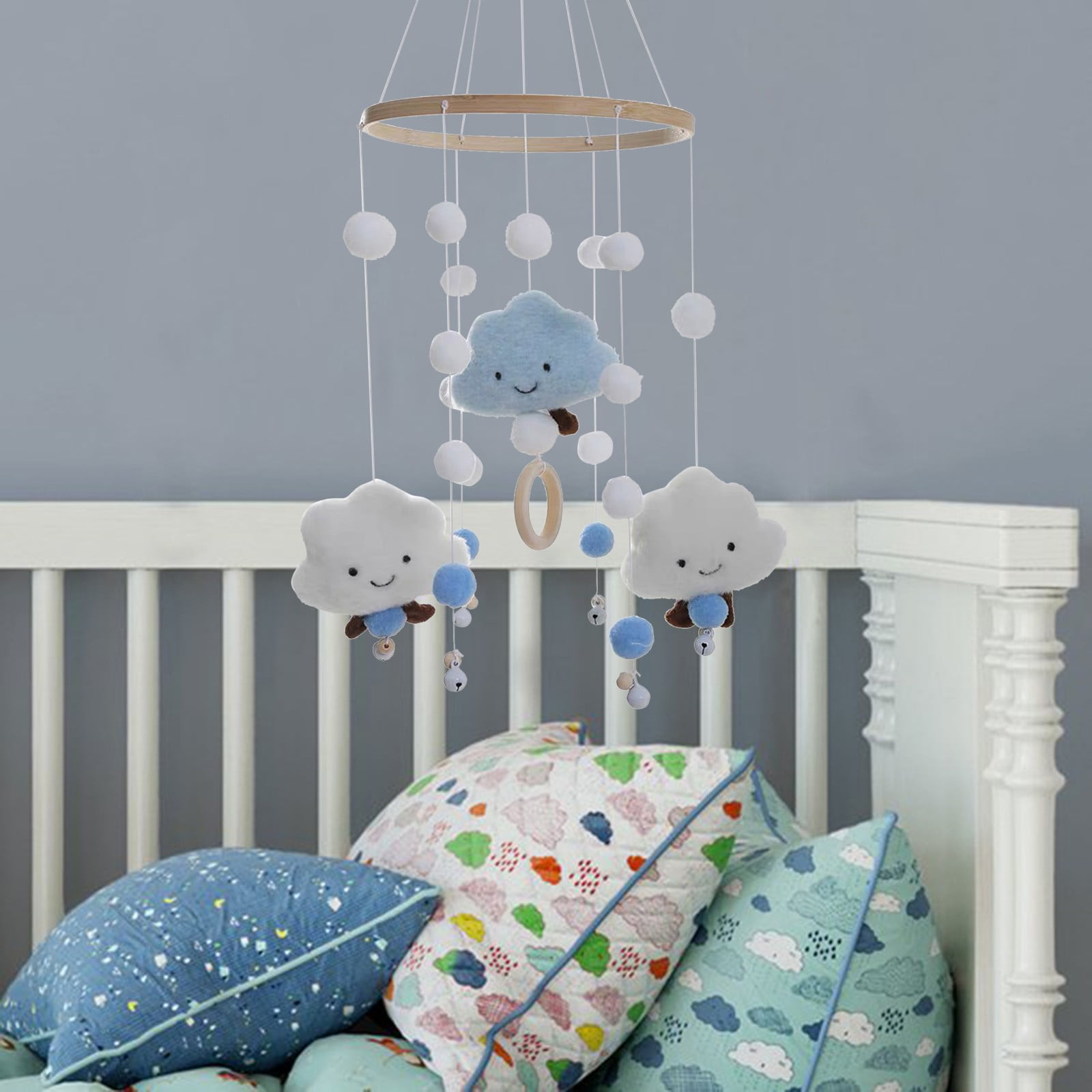 Baby Crib Mobile Nursery Mobile Crib Bed Bell Baby Bedroom Ceiling ...