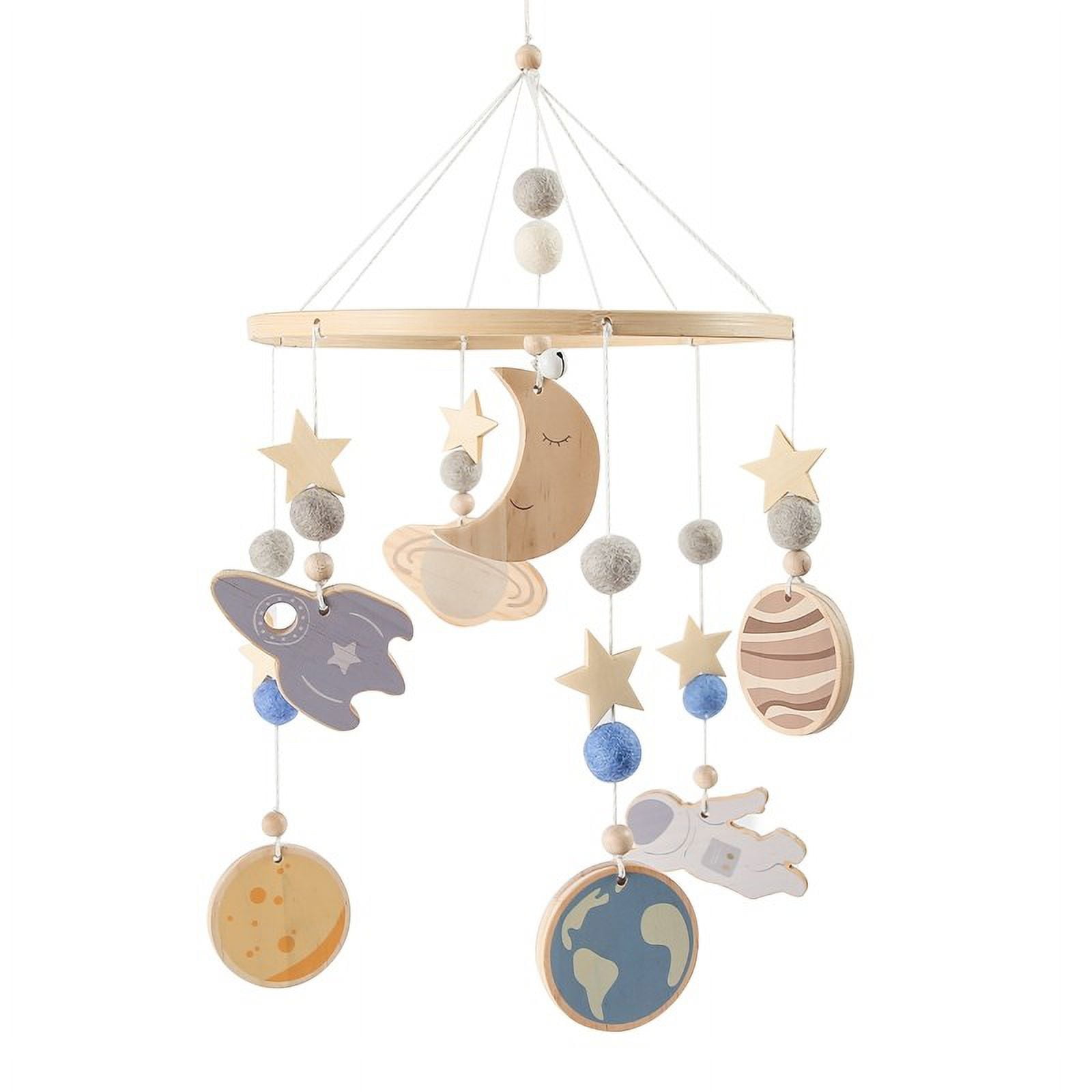 Baby Crib Mobile Rattle Toy Wooden Bed Bell Mobile Hanging Teddy Velvet ...