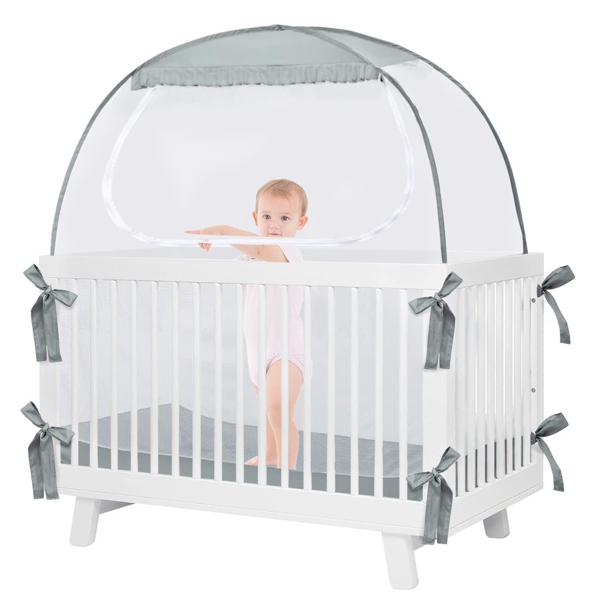 Baby Crib Tent, Pop Up Crib Canopy to Keep Baby from Climbing Out ...