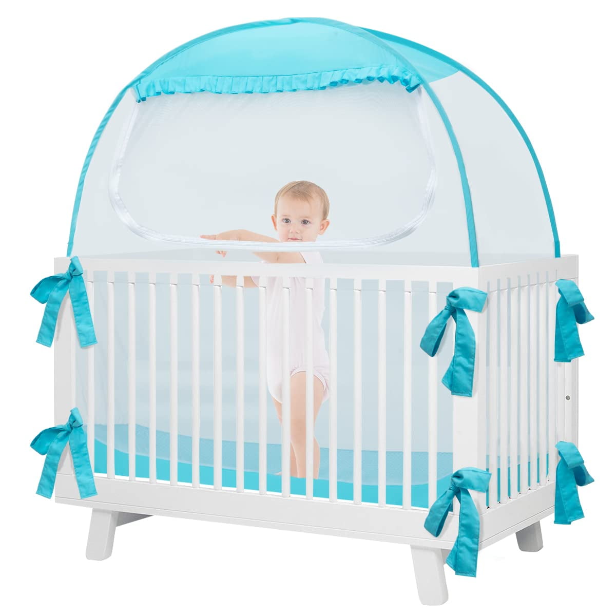 Baby Crib Tent, Pop Up Crib Canopy to Keep Baby from Climbing Out ...