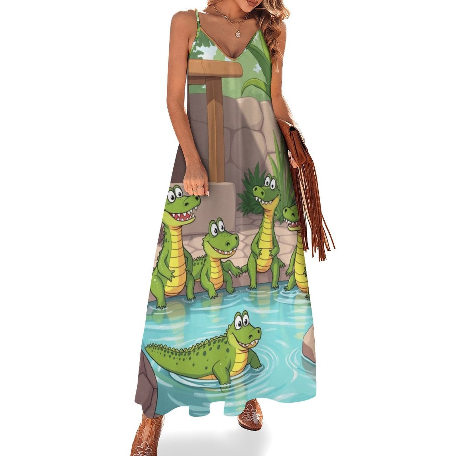 Baby Crocodiles Swimming Pool Sleeveless Dress Birthday Dresses for ...