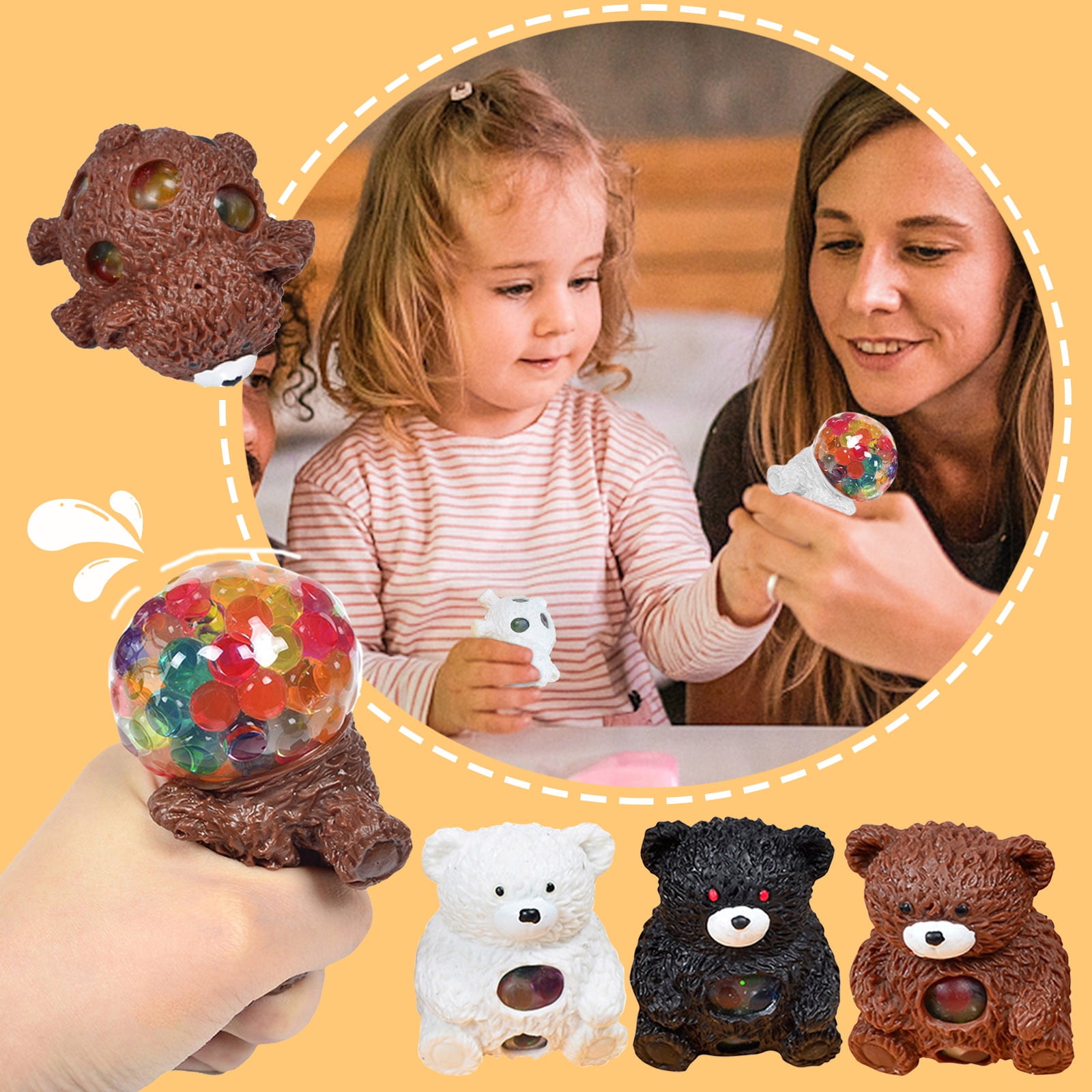 Baby Cute Bear Decompression Toy Multicolor Animal Stress Toy Kids ...