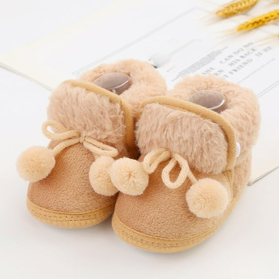 Baby Cute Cozy Fleece Booties Non Slip Faux Fur Infant Ankle Snow Boots ...