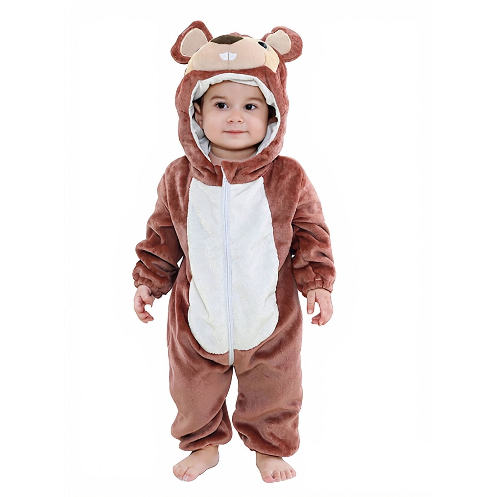 Baby Cute Hooded Jumpsuit Unisex Toddler Animal Outfit Baby Bodysuit ...