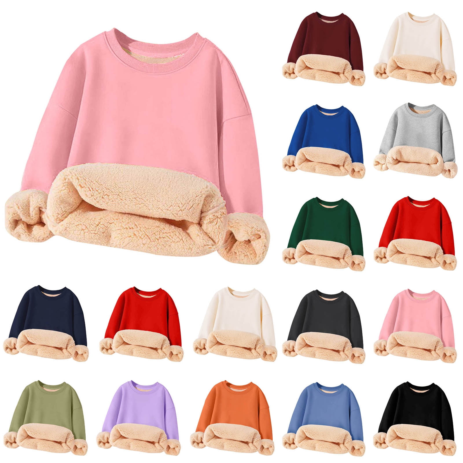 Baby Days Horkkom Sweatshirts for Girls Crew Neck Long Sleeve Solid ...