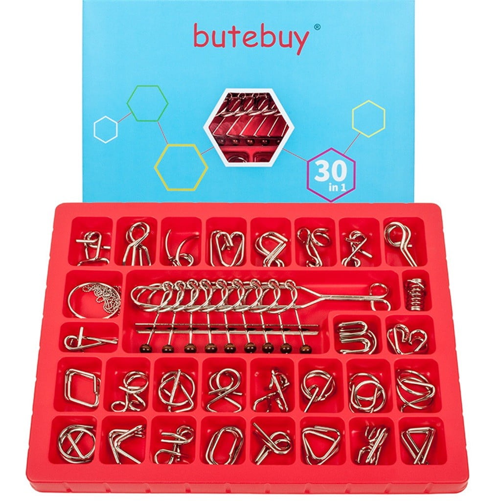 Black and Friday Toy Deals Butebuy 30 Metal Wire Puzzle Game Set Test ...