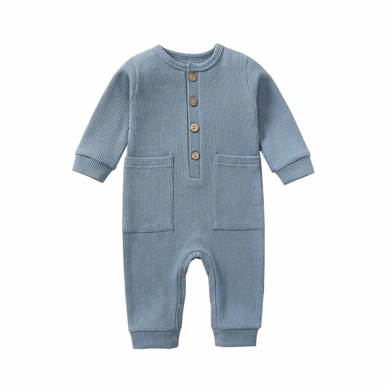 Baby Days Savings! Joau Baby Boys Girls One-Piece Buttons Ribbed Romper with Pockets Infant ...