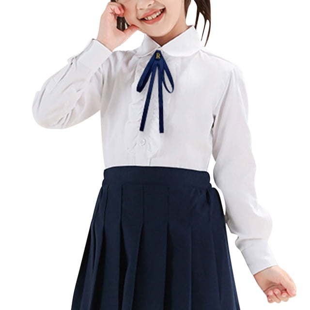 Baby Days Savings Miqool Girl's Dress Shirts Ruffle Front Long Sleeve ...