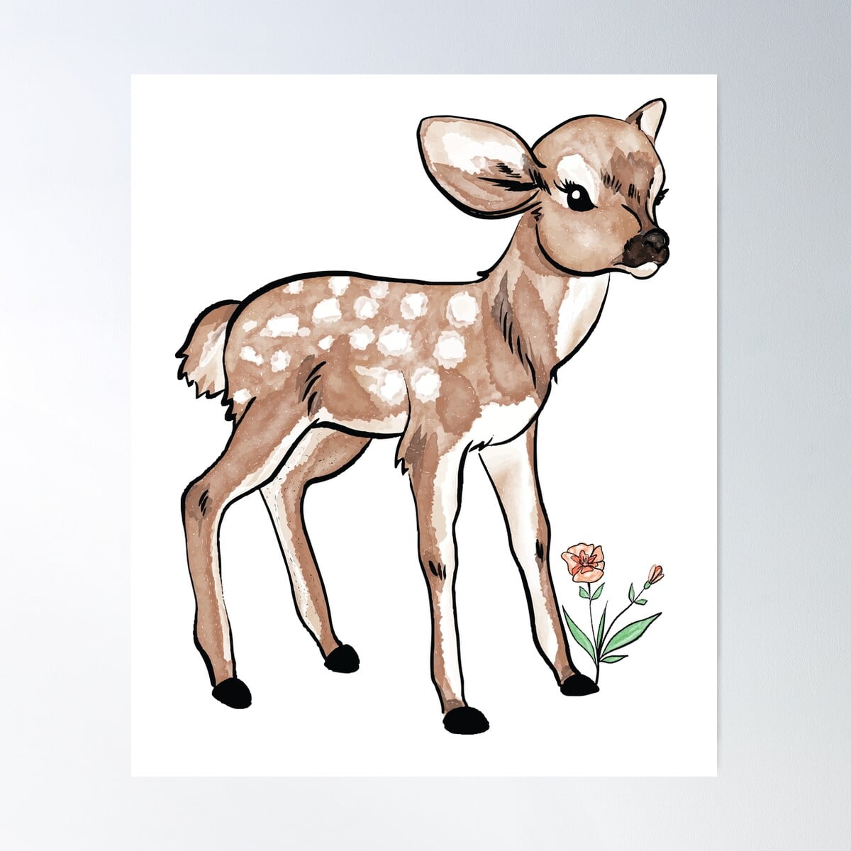 Baby Deer Fawn Graphic For A Natural Cottagecore Lifestyle Poster Wall ...