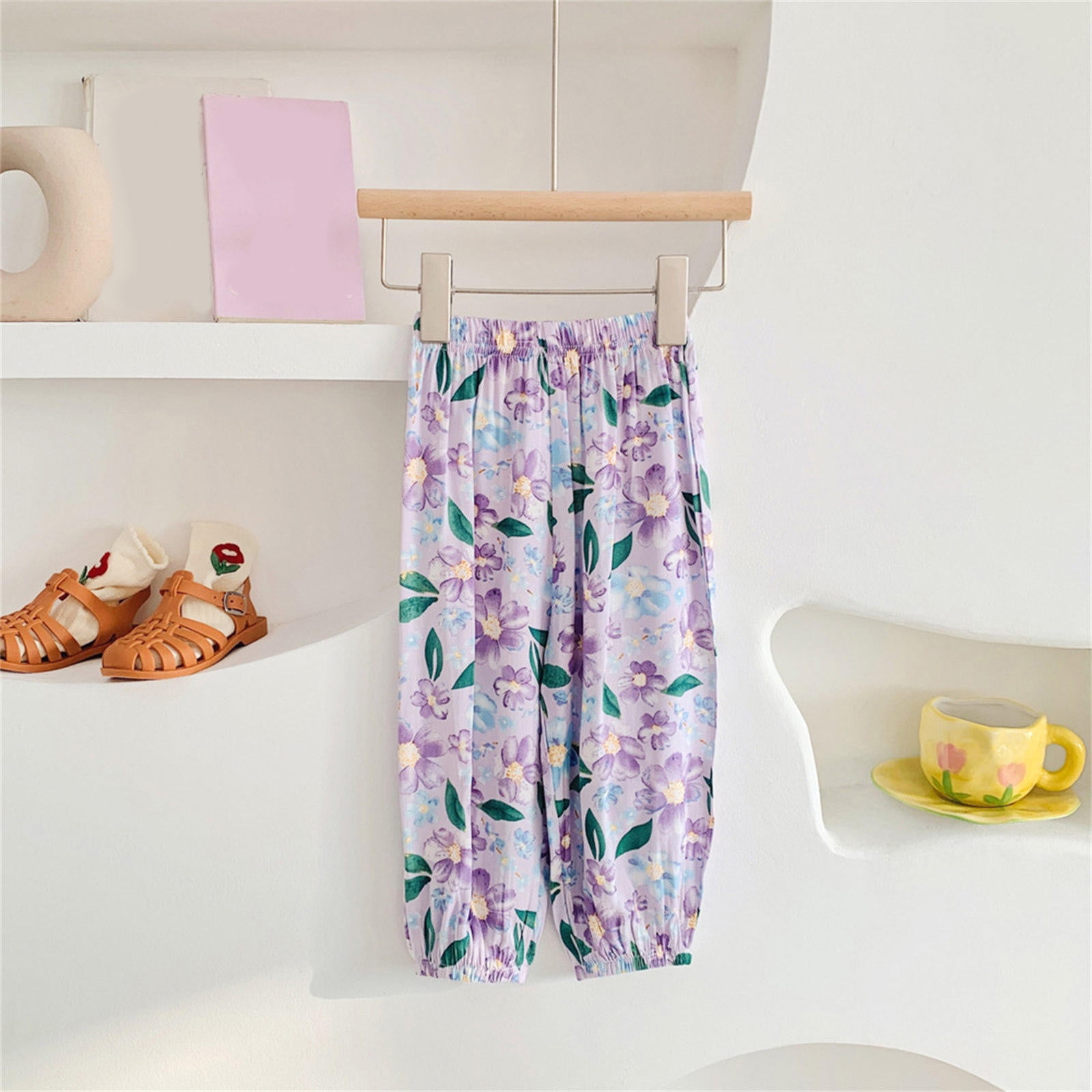 Baby Delas!YANHAIGONG Harem Pants for Girls Cute Flower Print Sport ...