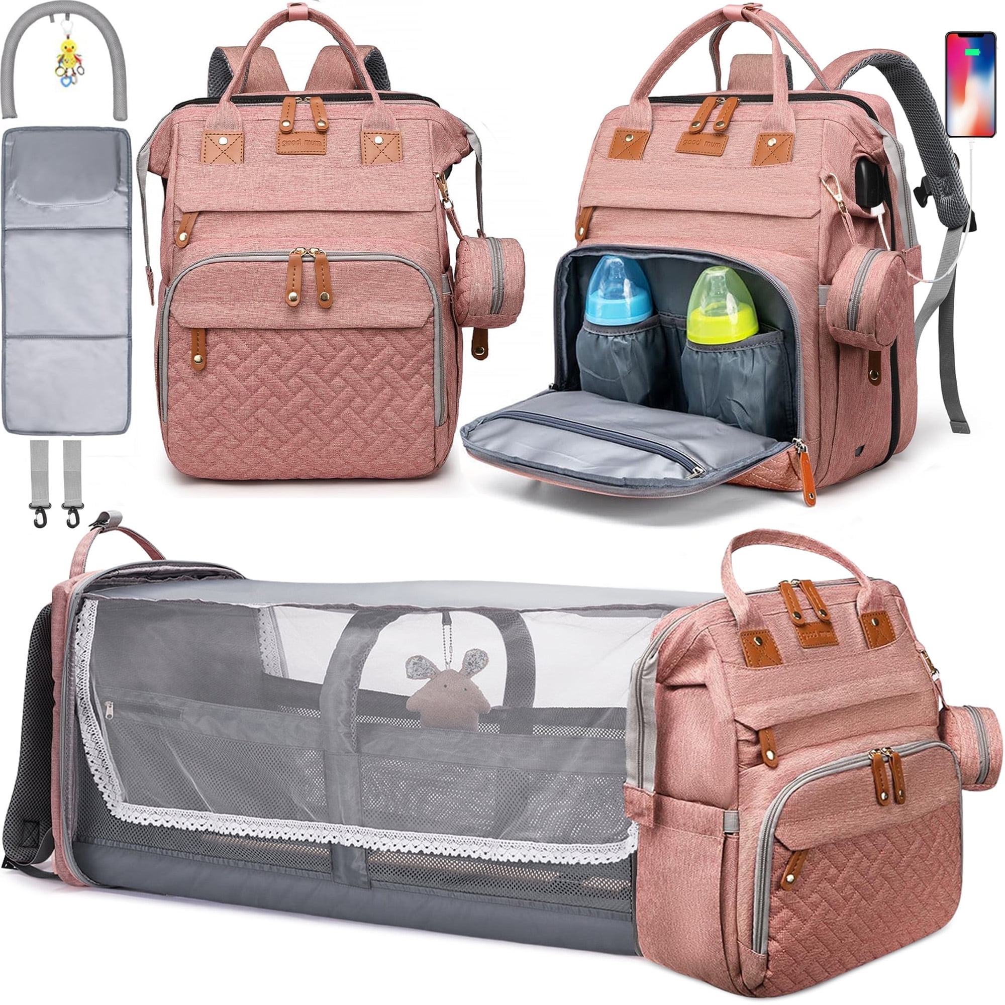 Anoak Baby Diaper Bag Backpack with Changing Station, Large Capacity ...