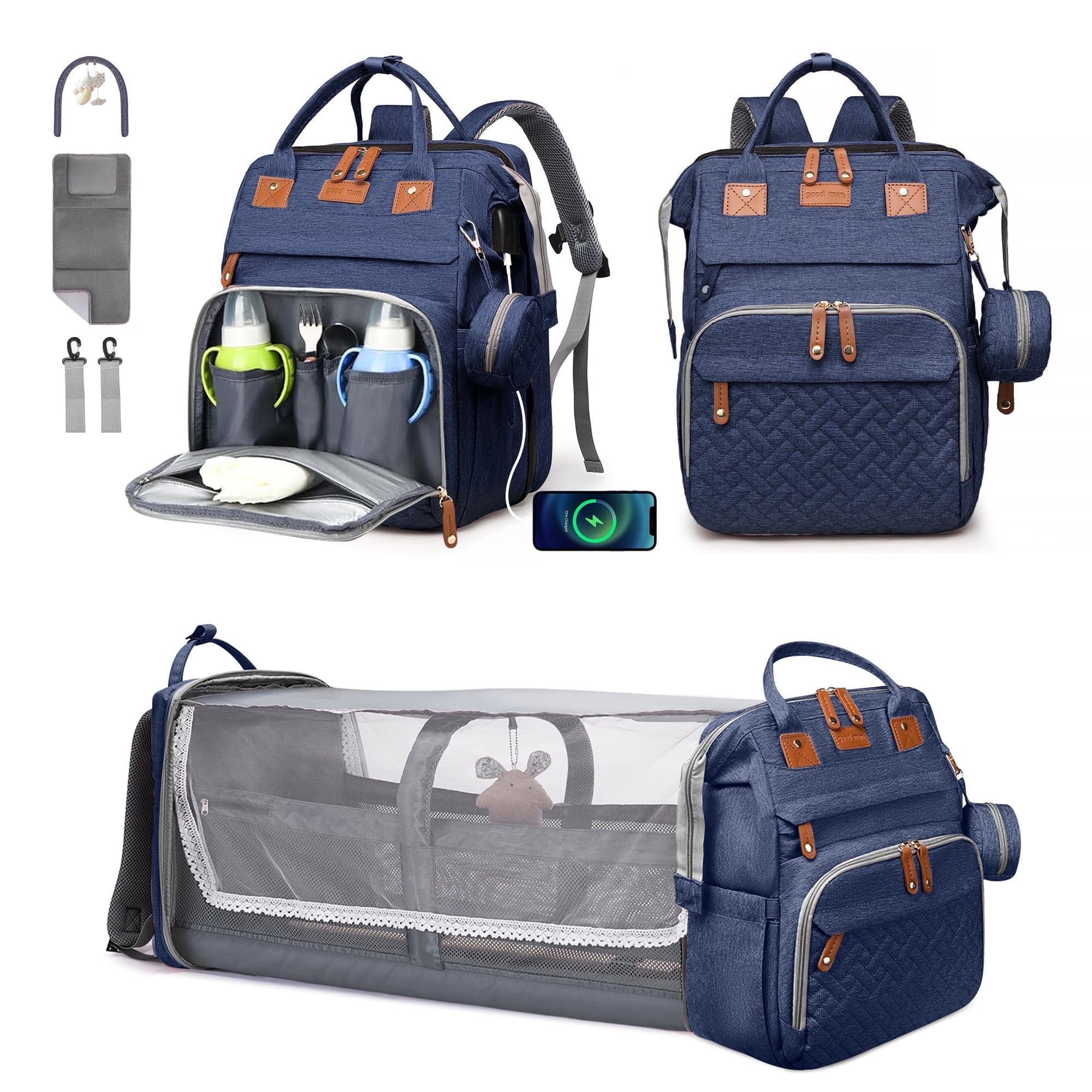 Anoak Baby Diaper Bag Backpack with Changing Station, Large Capacity ...