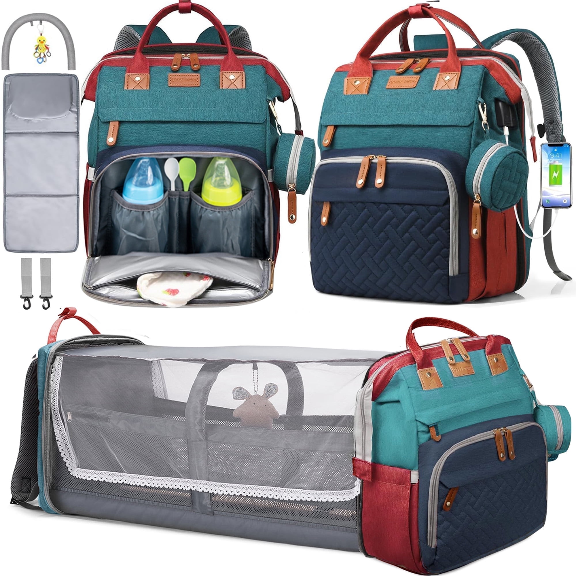 Anoak Baby Diaper Bag Backpack with Changing Station, Large Capacity ...