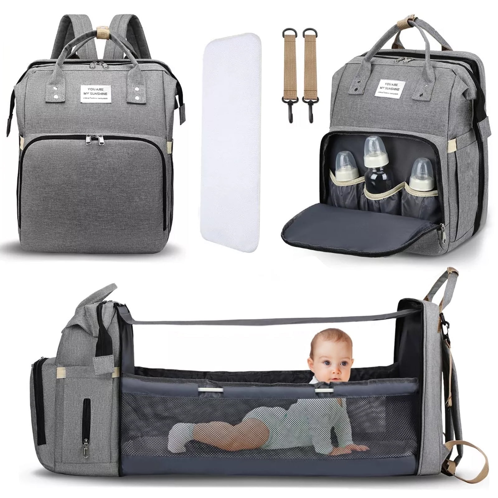 Baby Diaper Bag Backpack, Multifunction Waterproof Baby Bag for Mom ...