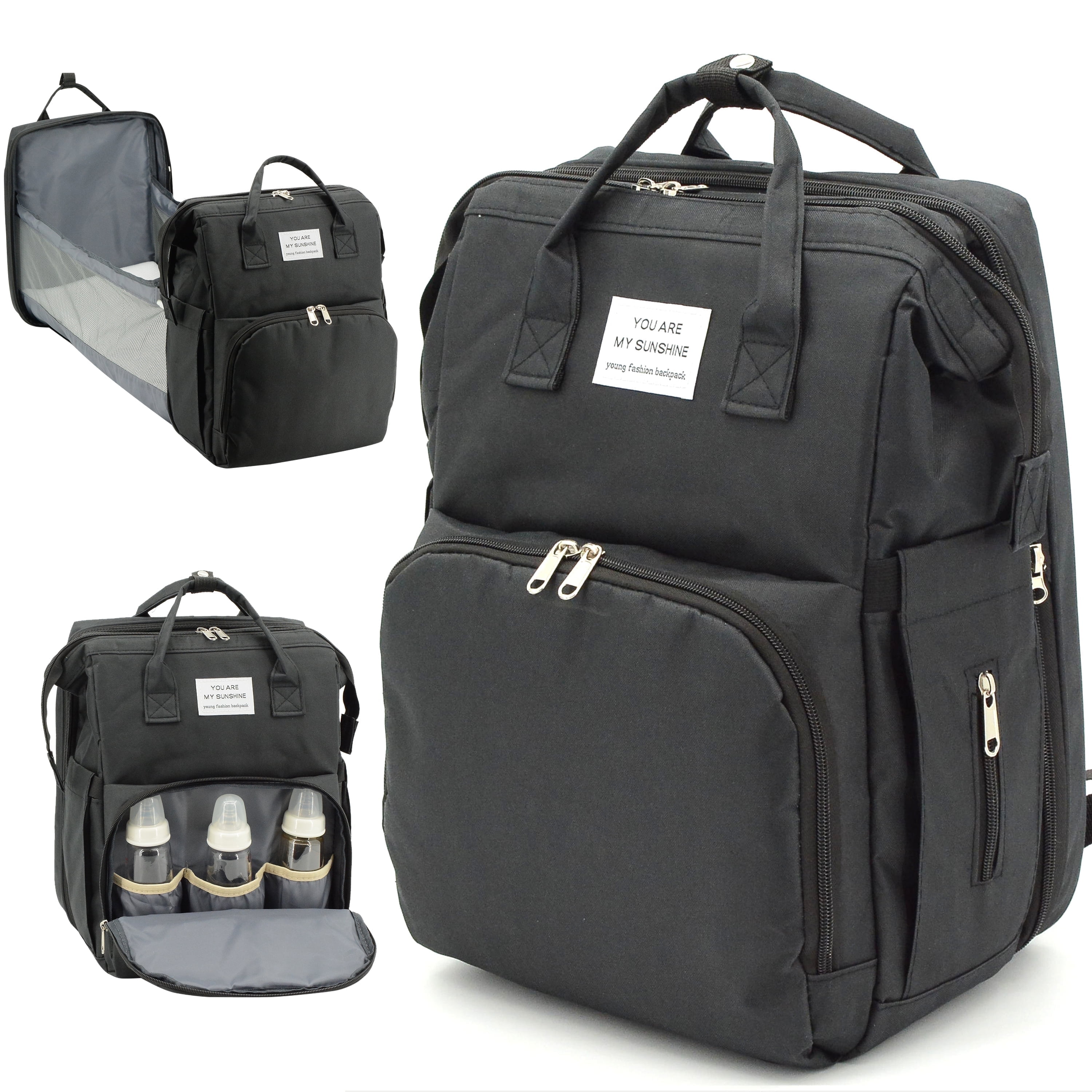 Diaper Bag Backpack, Baby Bag with Insulated Bottle Pockets, Travel ...