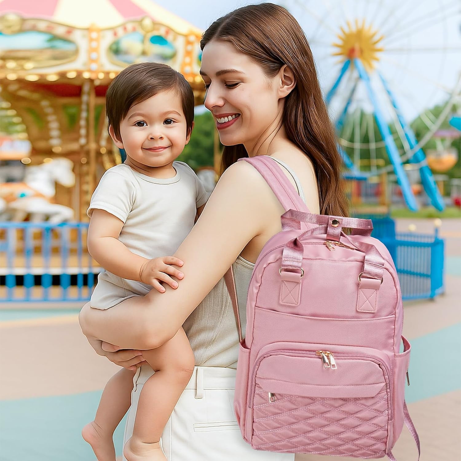 Baby Diaper Bag Backpack with Insulated Bottle Cooler, Wet Dry ...