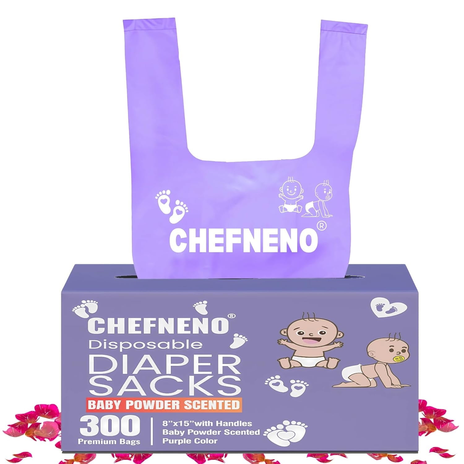 Baby Diaper Bag Disposable (300 ct.) Fresh Baby Powder Scented Easy Tie ...