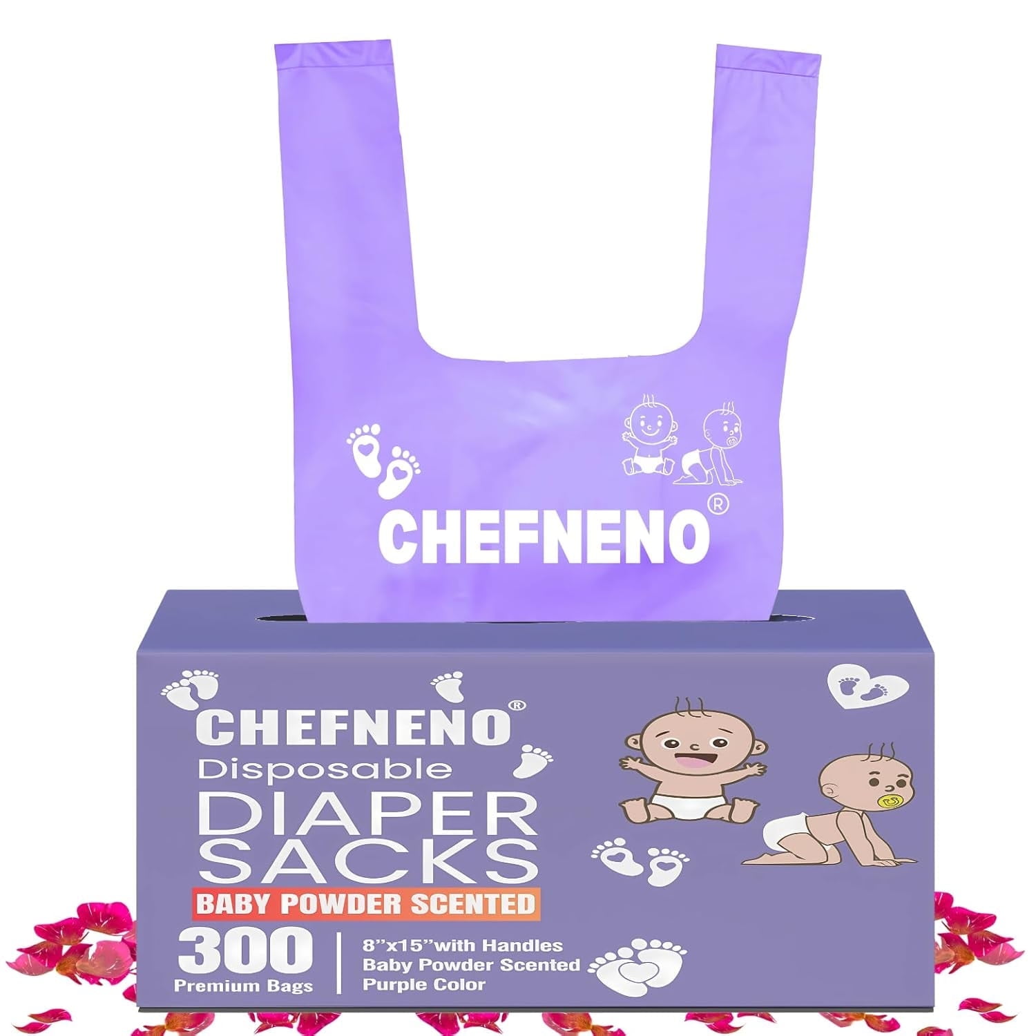 Baby Diaper Bag Disposable (300 ct.) Fresh Baby Powder Scented Easy Tie ...