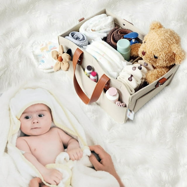 Baby Diaper Caddy Car Organizer, Portable Nursery Essentials Storage ...