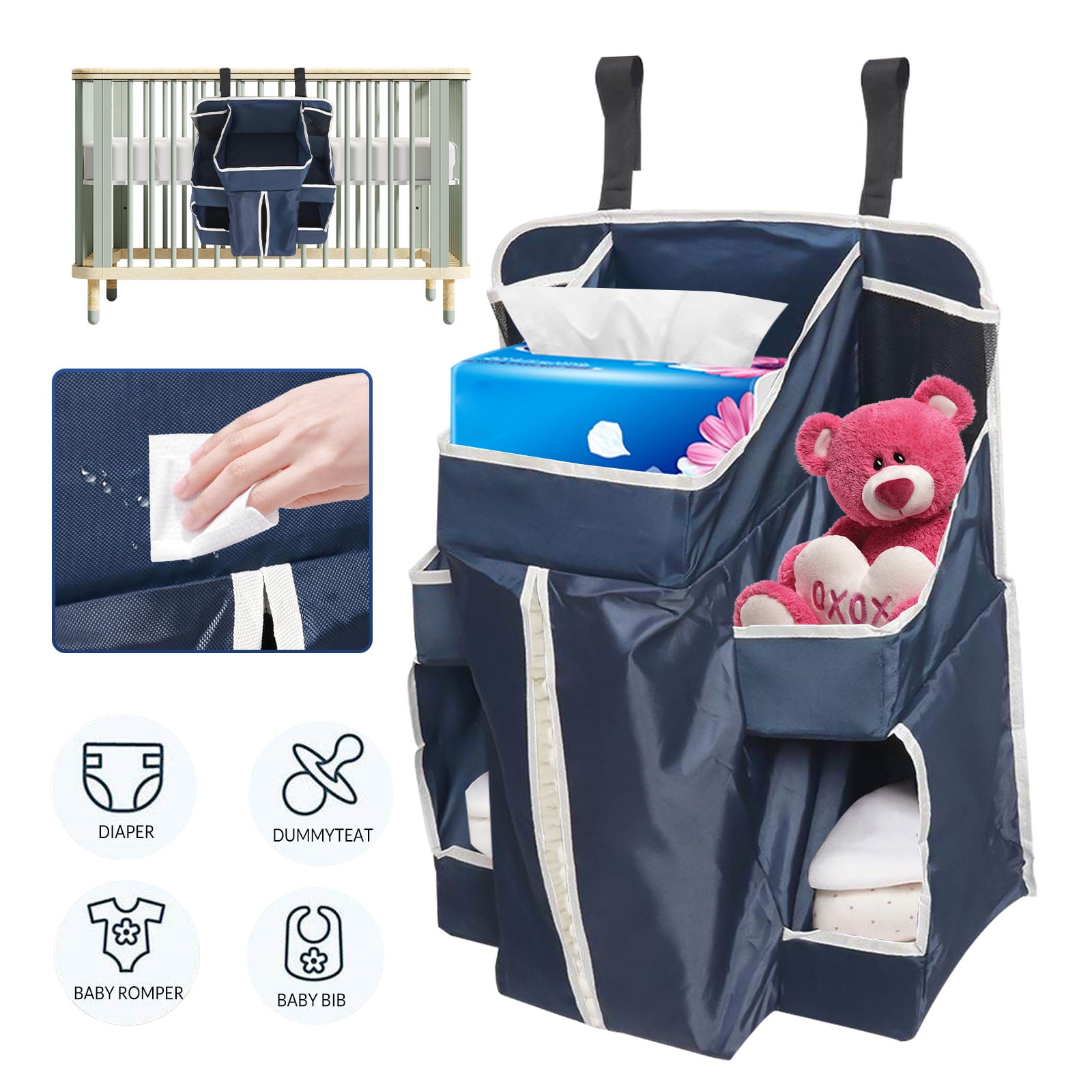 Baby Diaper Caddy,Hanging Diaper Organizer Caddy for Changing Table ...