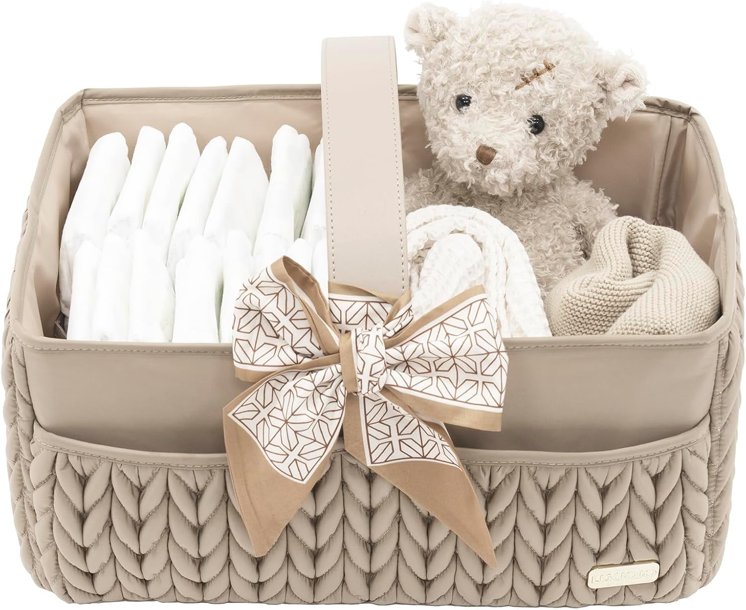 Baby Diaper Caddy, Nursery Storage Basket for Newborn Essentials ...