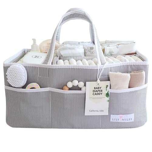 Baby Diaper Caddy Organizer, Baby Shower Basket for Newborn Boys or ...