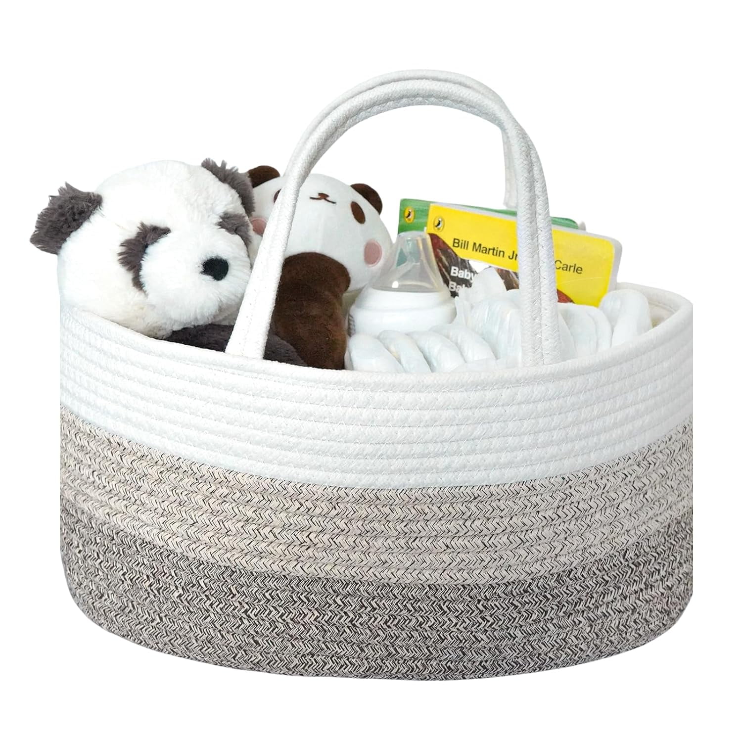 Baby Diaper Caddy Organizer, Large Cotton Rope Nursery Diaper Basket ...