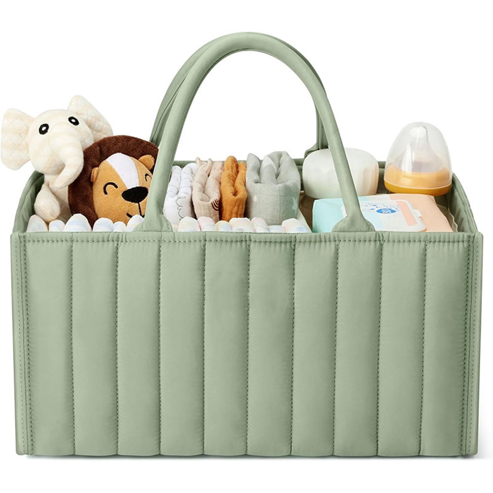 Baby Diaper Caddy Organizer, Portable Stylish Nursery Storage Basket ...