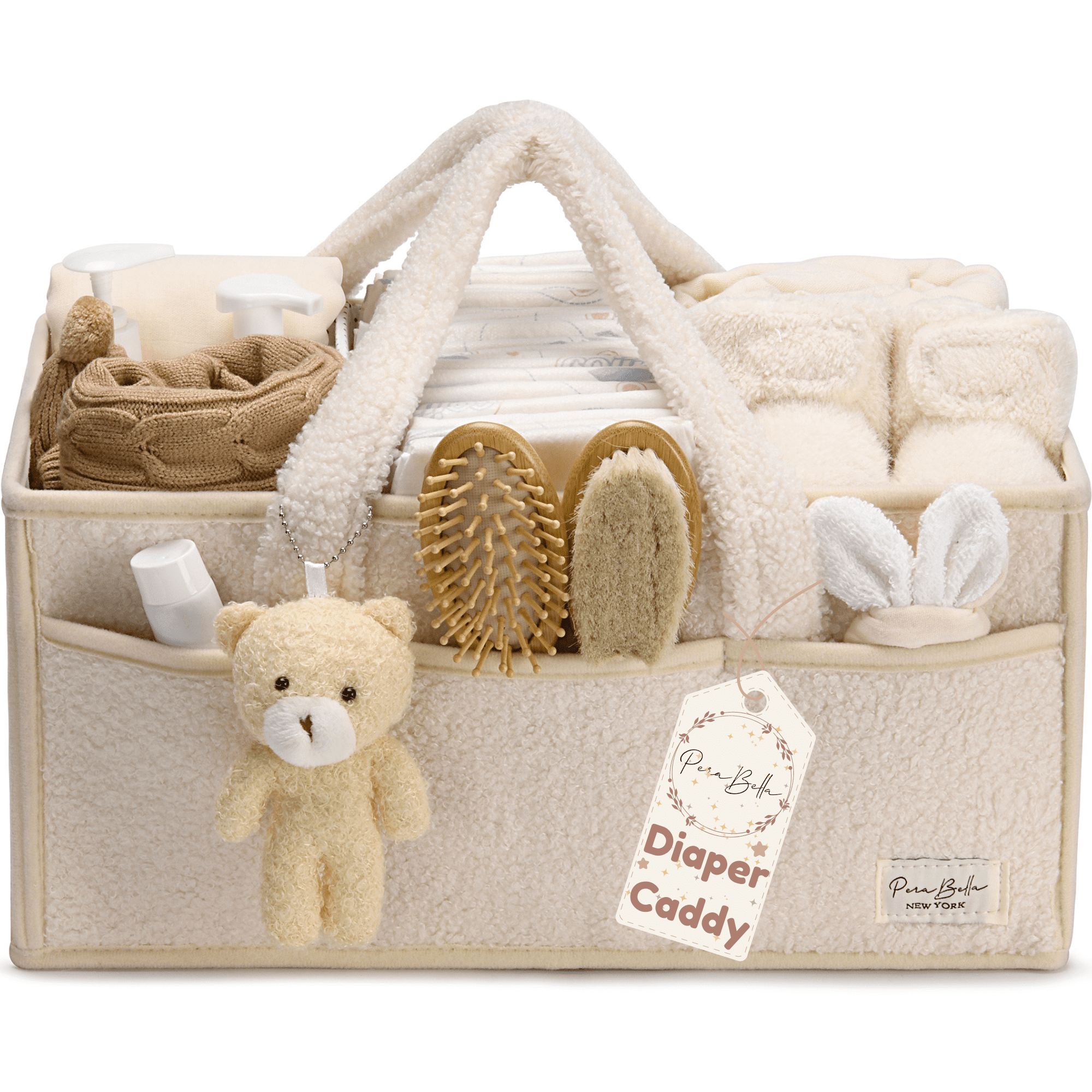 "PeraBella Baby Diaper Caddy Organizer, Sherpa Exterior, Changing Table ...