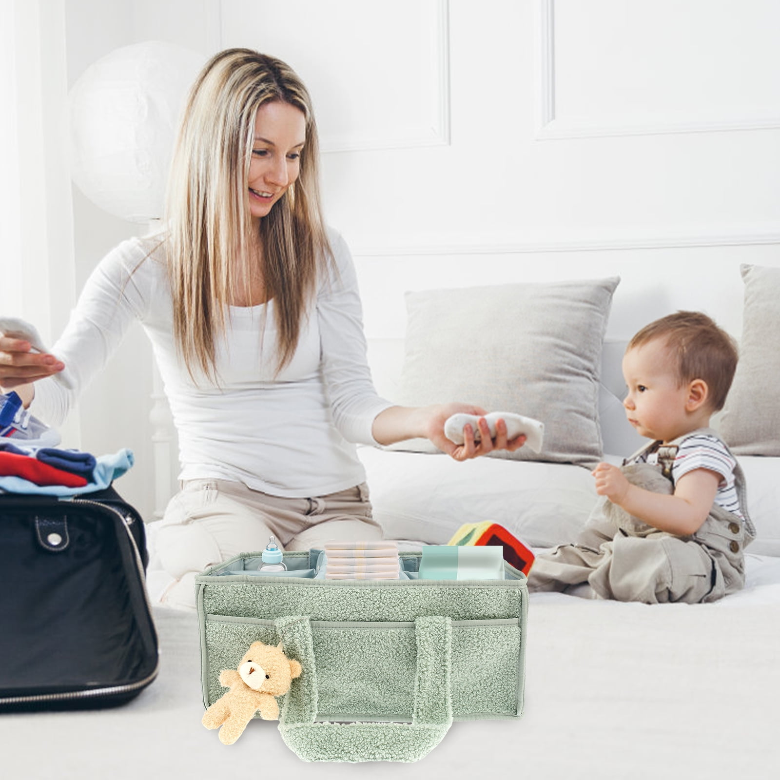 Baby Diaper Caddy with Removable Dividers Portable Diaper Caddy ...