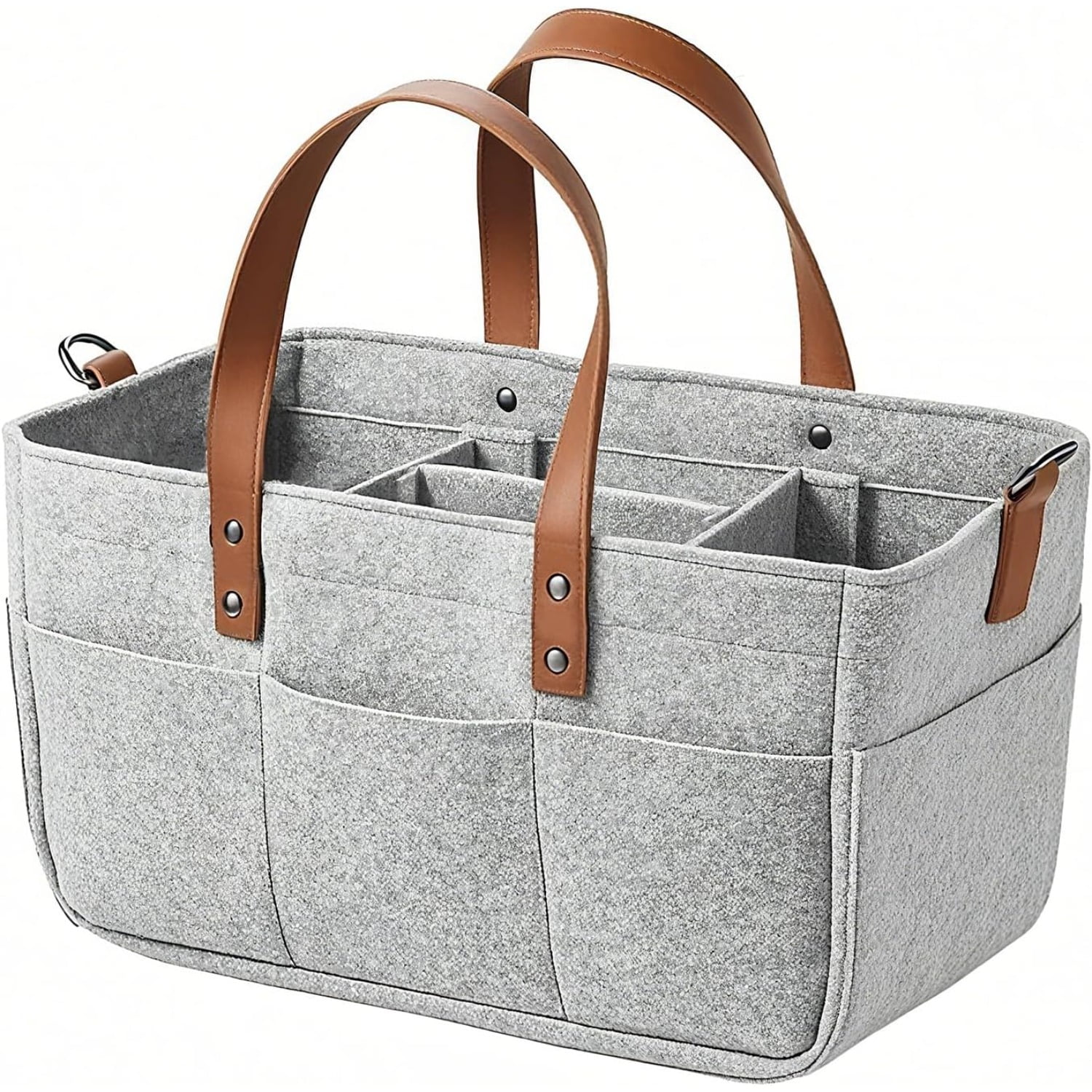 Baby Diaper Storage Bag, Multi-Compartment Felt Bag, Foldable Tote with ...