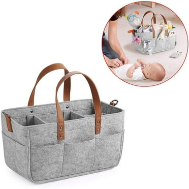 Sorbus Felt Baby Diaper Caddy with Handle, Storage for Diapers, Baby ...