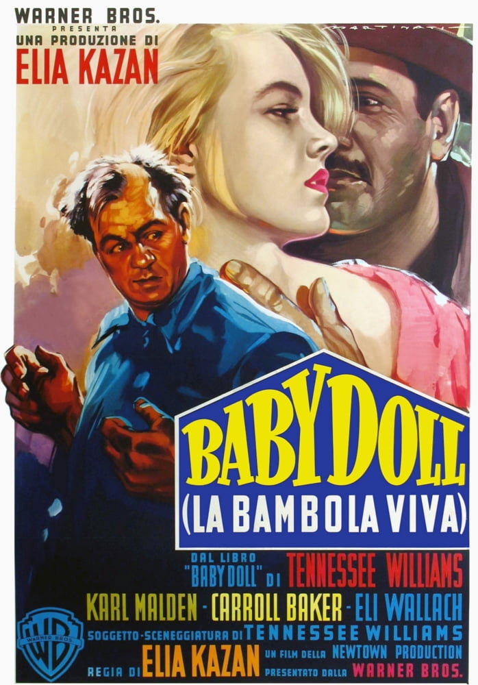 Baby Doll (Aka La Bambola Viva) L-R: Karl Malden Carroll Baker Eli Wallach On Italian Poster Art ...